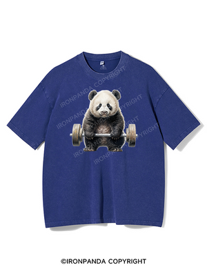 IronPandafit weightlifting panda Washed Gym Shirt For Sale