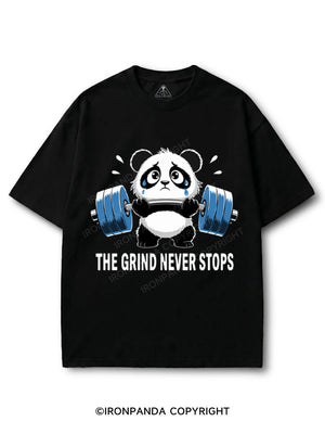 IronPandafit Funny Sad Panda Lifting Gym Humor The Grind Never Stops ...