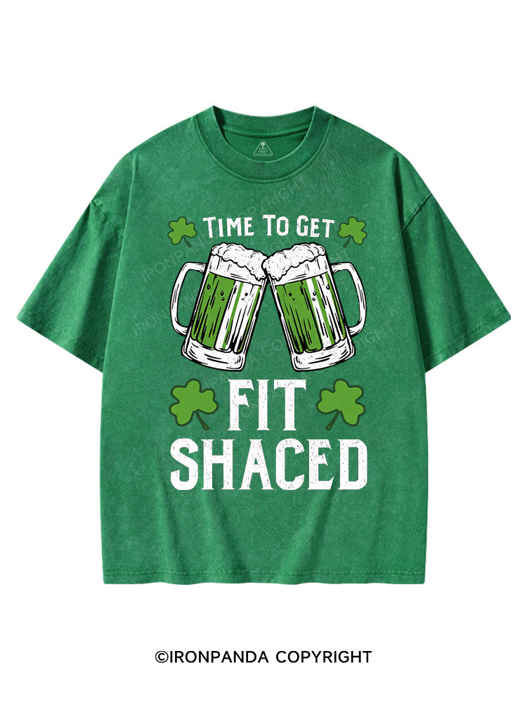 IronPandafit TIME TO GET FIT SHACED St Patrick's Washed Gym T-shirt For ...