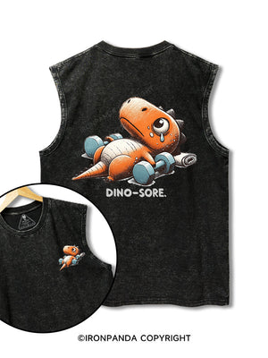 IronPandafit Dino-Sore After Workout printed Washed Gym tank For Sale