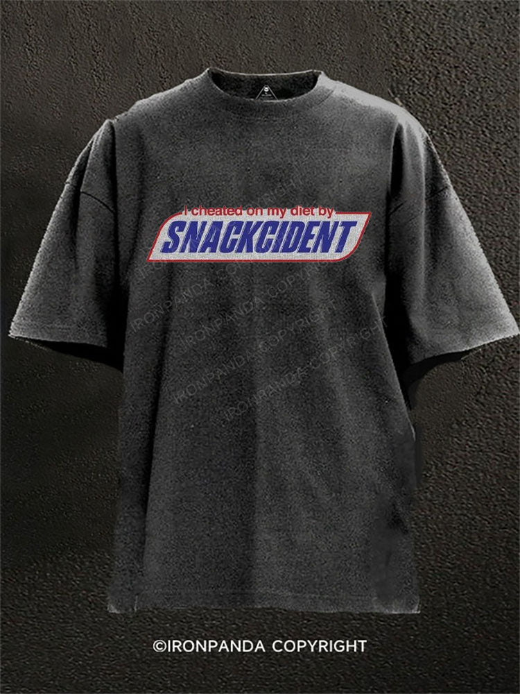 IronPandafit I cheated on my diet by SNACKCIDENT Washed Gym Shirt For Sale
