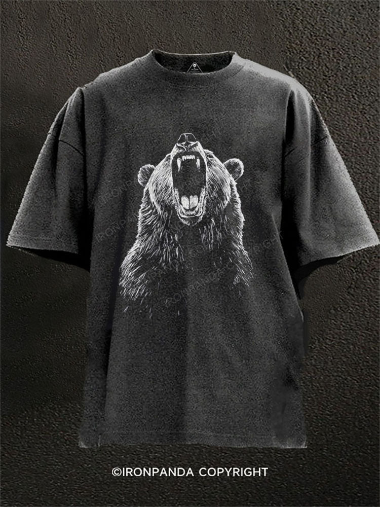 IronPandafit growl bear Washed Gym Shirt For Sale