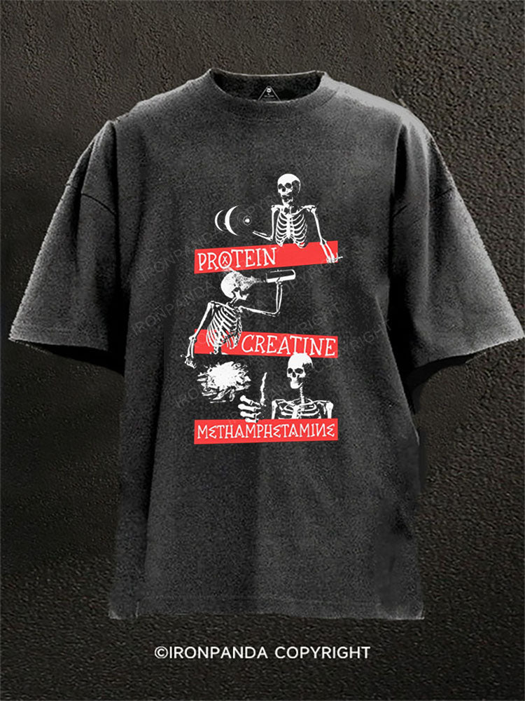Protein Creatine Methamphetamine Washed Gym Shirt