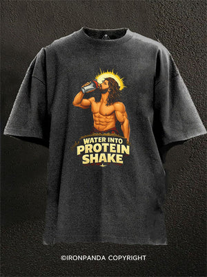 WATER INTO PROTEIN SHAKE Washed Gym Shirt