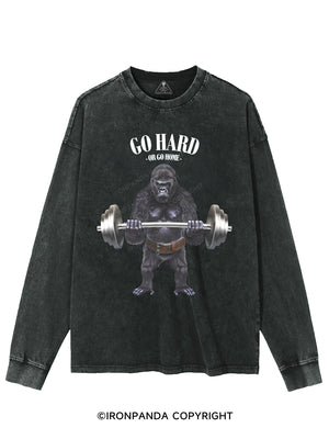 IronPandafit Gorilla Weightlifting WASHED LONG SLEEVE SHIRT For Sale