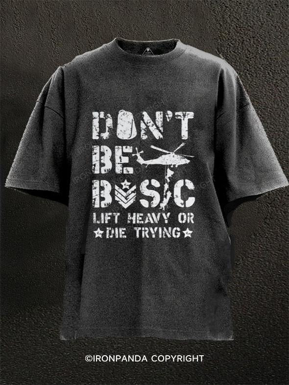 IronPandafit lift heavy or die trying Washed Gym Shirt For Sale