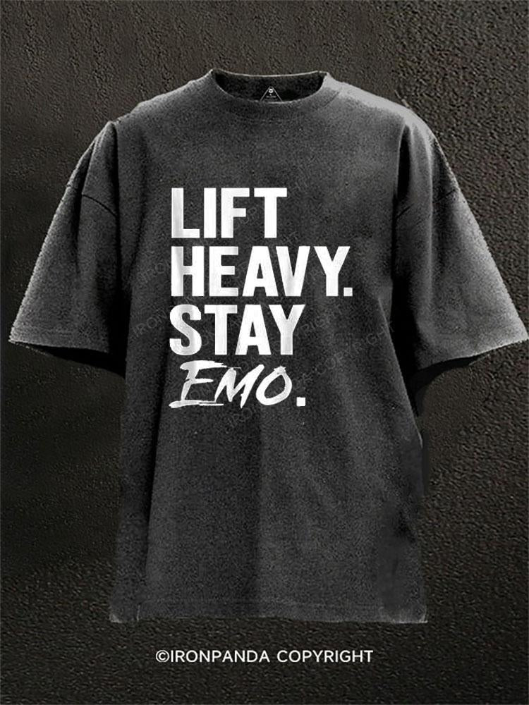 IronPandafit Lift Heavy Stay Emo Washed Gym Shirt For Sale