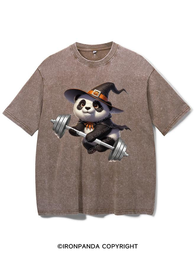IronPandafit HALLOWEEN LIFTING PANDA VINTAGE GYM SHIRT For Sale