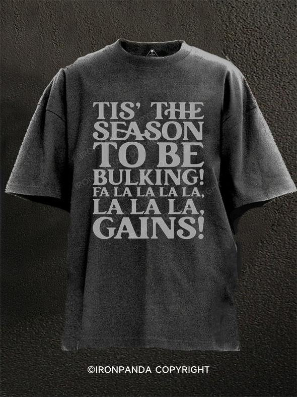 IronPandafit Tis' The Season To Be Bulking Washed Gym Shirt For Sale