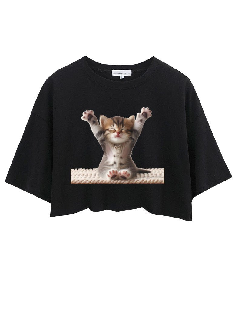IronPandafit CAT YOGA CROP TOPS For Sale