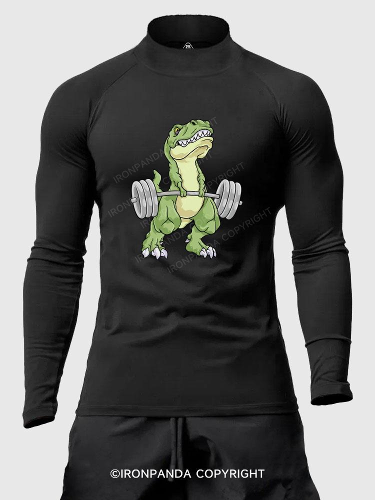 IronPandafit Weightlifting Dinosaur Men's Fitted Mock For Sale