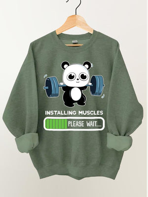 IronPandafit Bench Panda Vintage Gym Sweatshirt For Sale