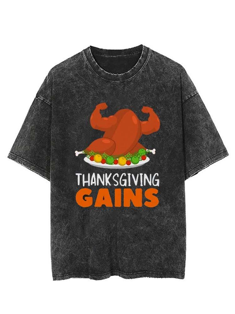 IronPandafit Thanksgiving Gains Vintage Gym Shirt For Sale