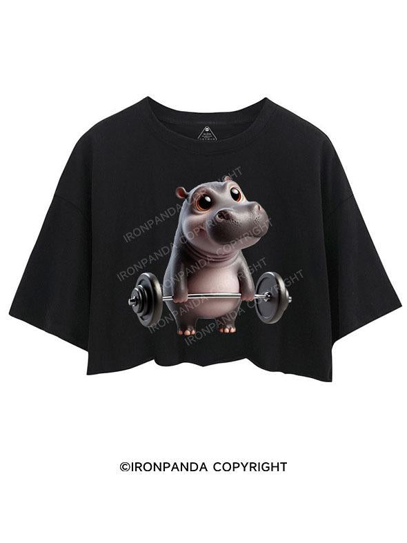 IronPandafit HIPPO LIFTING LIKE A BOSS CROP TOPS For Sale