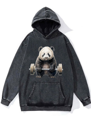IronPandafit weightlifting panda Washed Gym Hoodie For Sale