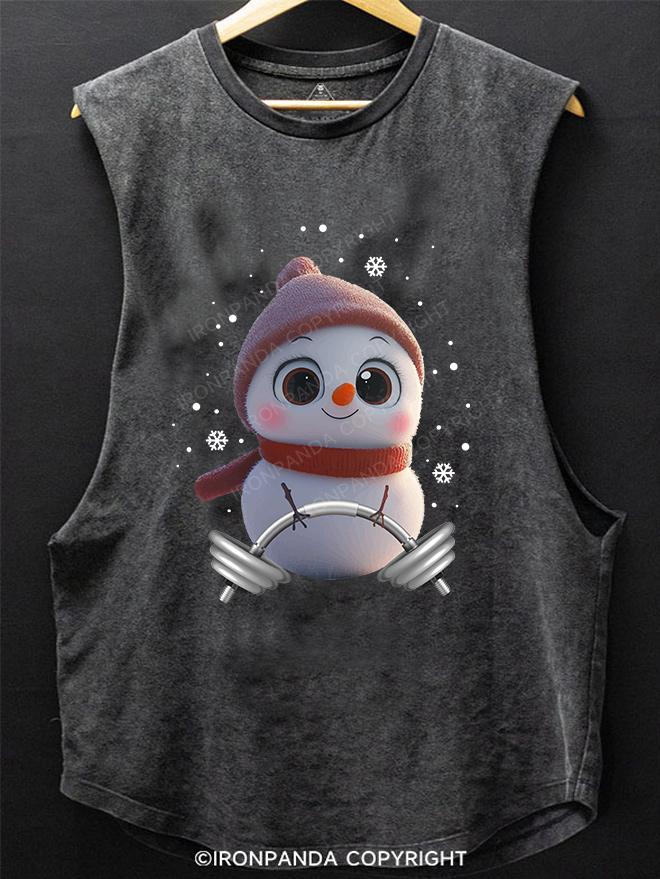 IronPandafit snowman deadlift SCOOP BOTTOM COTTON TANK For Sale