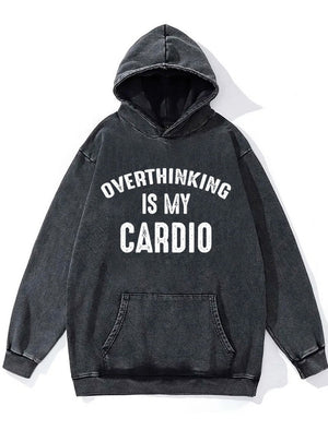 IronPandafit overthinking is my cardio Washed Gym Hoodie For Sale