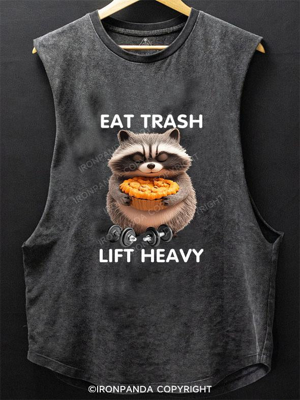 IronPandafit EAT TRASH LIFT HEAVY SCOOP BOTTOM COTTON TANK For Sale