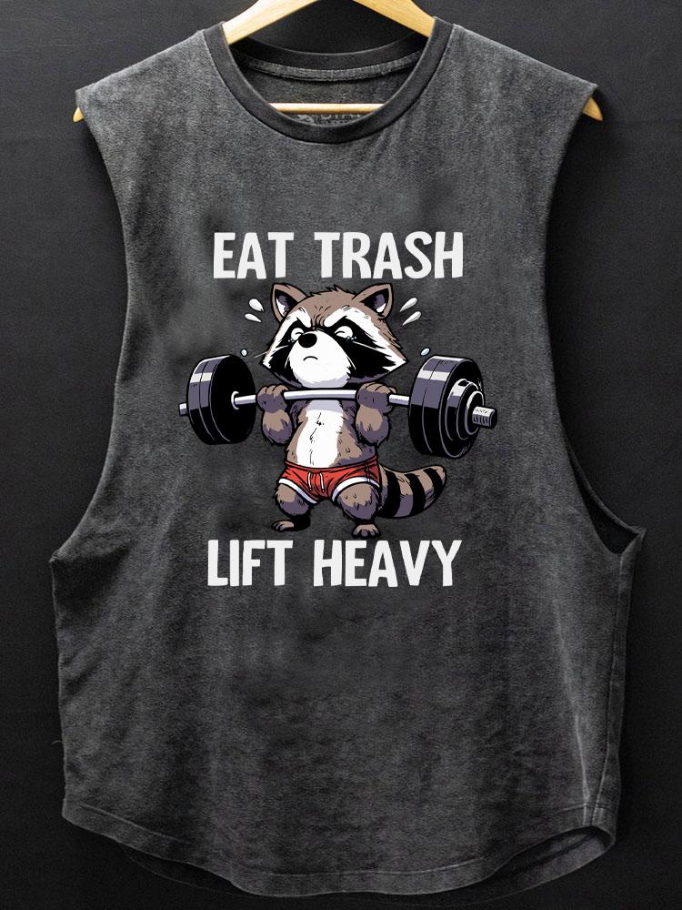 IronPandafit eat trash lift heavy SCOOP BOTTOM COTTON TANK For Sale