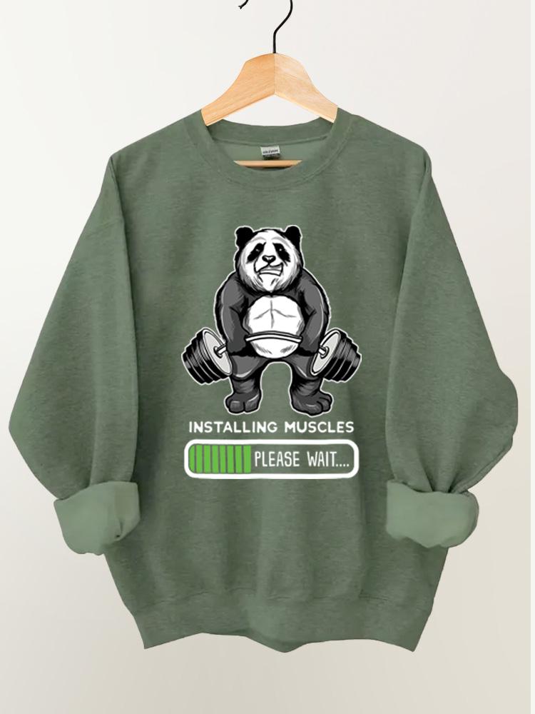 IronPandafit Installing Muscle Panda Vintage Gym Sweatshirt For Sale