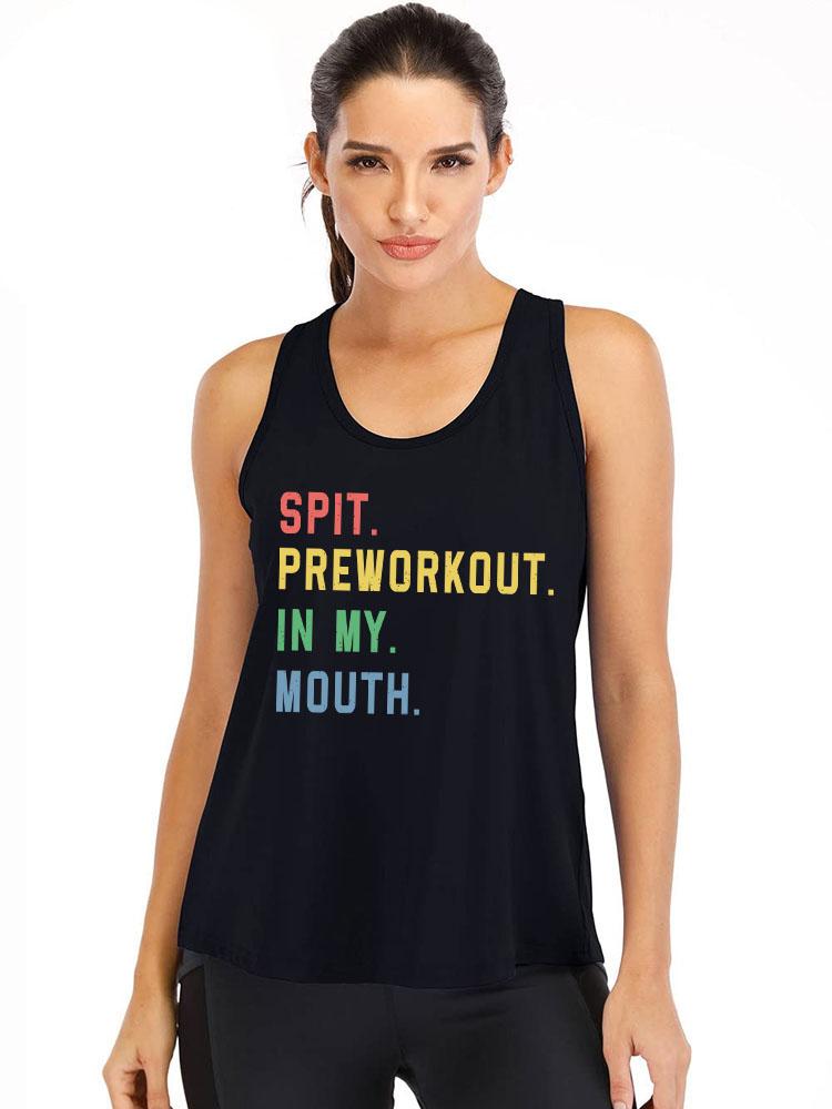 IronPandafit SPIT PREWORKOUT IN MY MOUTH Loose fit cotton Gym Tank For Sale