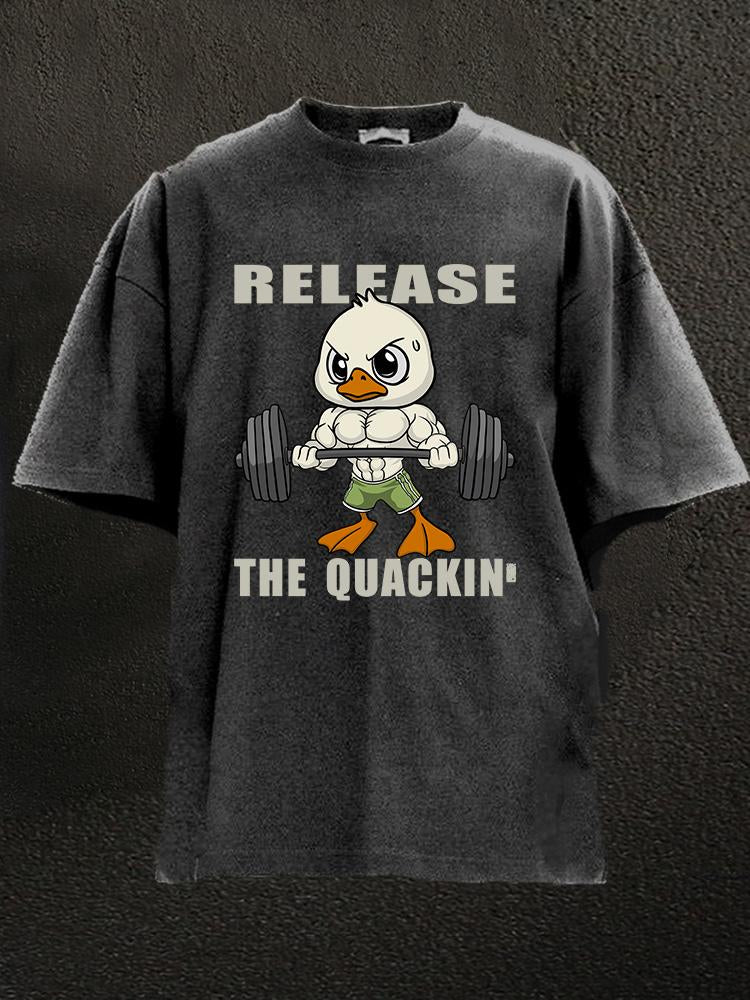 IronPandafit release the quackin' barbell Washed Gym Shirt For Sale