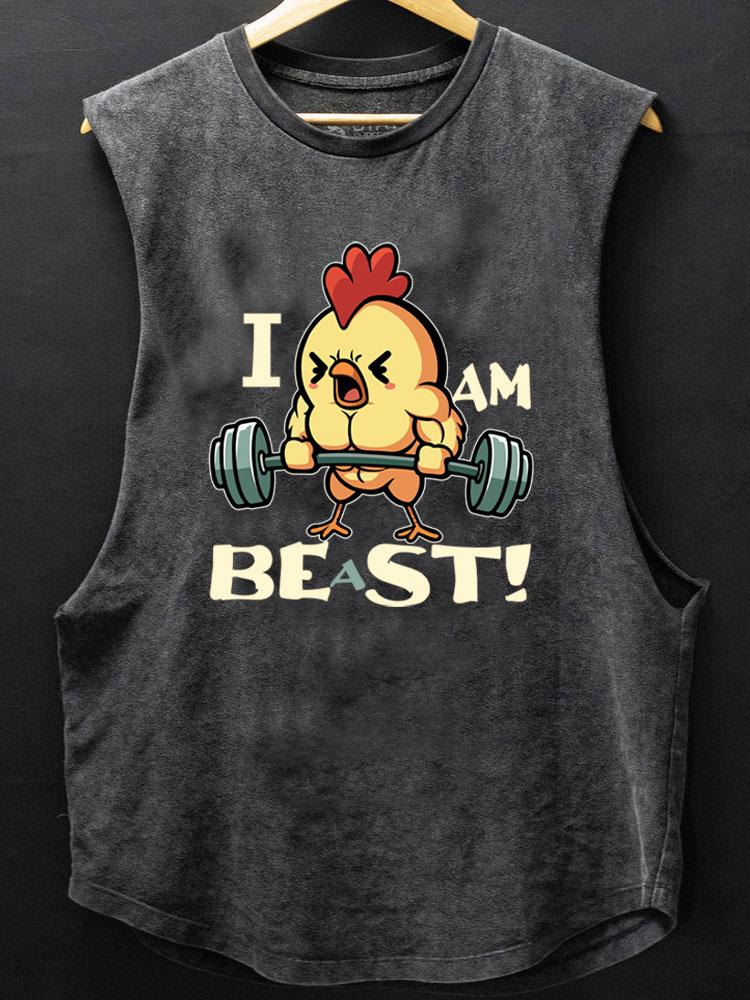 IronPandafit I am beast chick BOTTOM COTTON TANK For Sale