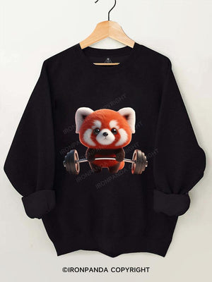 IronPandafit Cute panda lifting weights Gym Sweatshirt For Sale