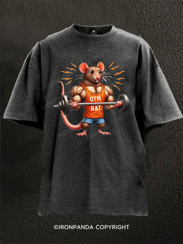 IronPandafit lifting Gym Rat bodybuilder Washed Gym Shirt For Sale